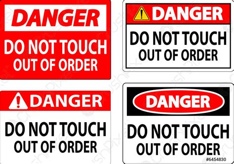 Danger Sign Do Not Touch Out Of Order Stock Vector Crushpixel