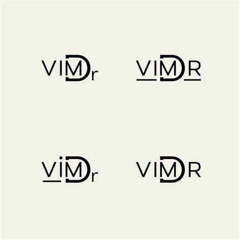 Monogram Logo Initial Letters D And V Or Dr Vim Black Color On Beige