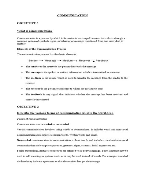Comunication Handout Pdf