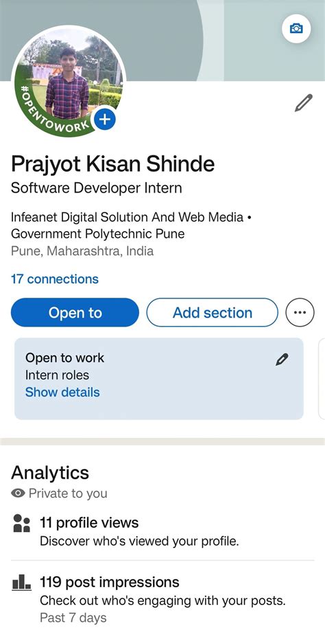 Prajyot Kisan Shinde On Linkedin Linkedinjourney Professionalnetworking Careergrowth