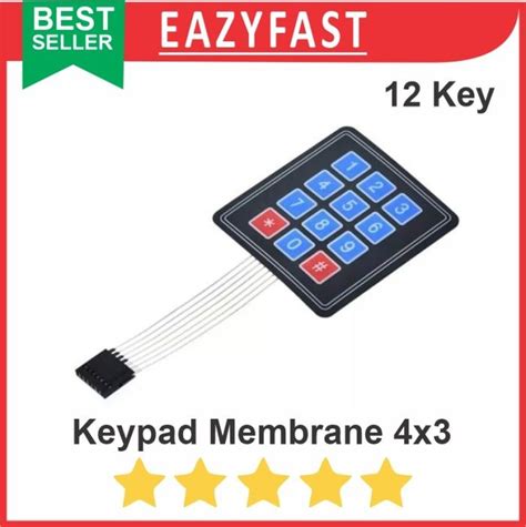 keypad numpad membran 4x3 3x4 12 matrix arduino sensor button input