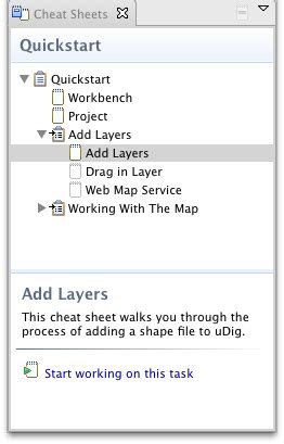 Cheat Sheet View Udig User Guide
