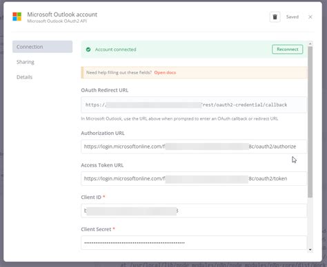 credentials error in integration with microsoft outlook questions