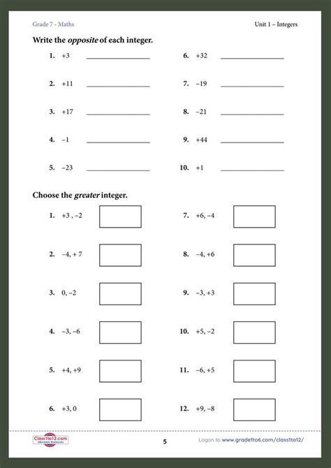 Opposite Of A Integer Worksheet Math Workbook Math Worksheet Integers Worksheet