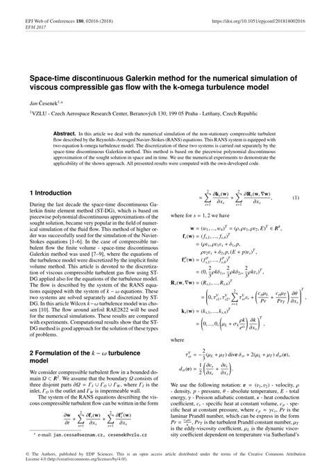 Pdf Space Time Discontinuous Galerkin Method For The Numerical Simulation Of Viscous