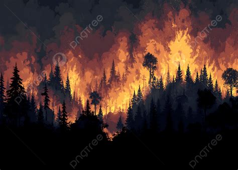 Forest Fire Drawing Realistic