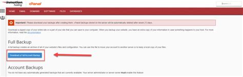 the complete guide to cpanel backups inmotion hosting support center
