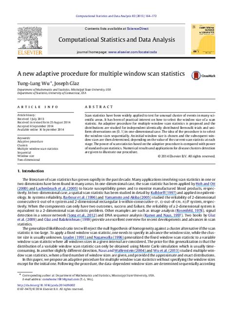 Pdf Adaptive Multiple Window Scan Statistics