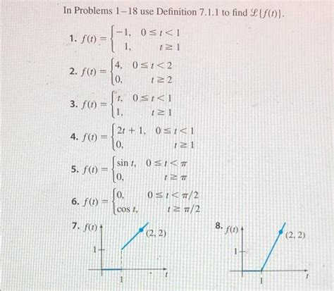 Solved In Problems 1 18 Use Definition 7 1 1 To Find L Chegg Com