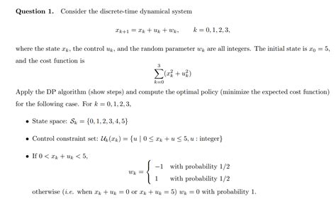 Question Consider The Discrete Time Dynamical Chegg