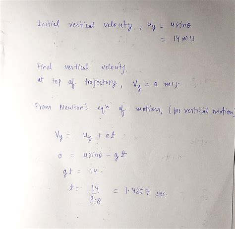 [solved] The Horizontal And Vertical Components Of The Initial Velocity Of A Course Hero