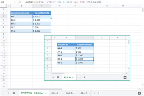 SVERWEIS Mehrere Blätter auf einmal Excel Google Sheets Automate Excel