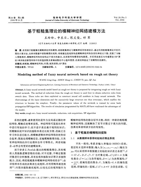 基于粗糙集理论的模糊神经网络建模方法word文档在线阅读与下载无忧文档 基于粗糙集理论的模糊神经网络建模方法word文档在线阅读与下载无忧文档