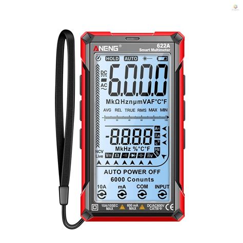 Aneng Digital Multimeter Tester Smart Touch Auto Ranging 6000 Counts Rechargeable Anti Burning