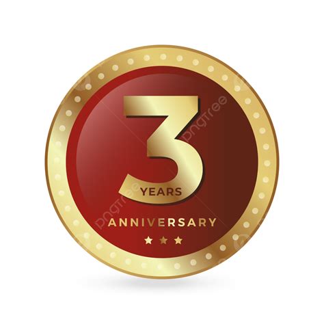 3rd Third Anniversary Celebrating Icon Logo Label Vector Event Gold