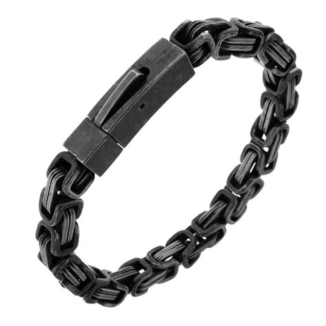 Черный стальной браслет плетение сложный якорь Steel Evolution bs-3748