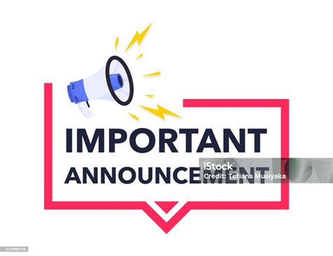 중요 공지 경고 확성기 태그 비즈니스 마케팅 및 광고를위한 배너 중요한 연설과 함께 확성기 연설자 벡터 그림 개념에 대한 스톡 벡터 아트 및 기타 이미지 Istock