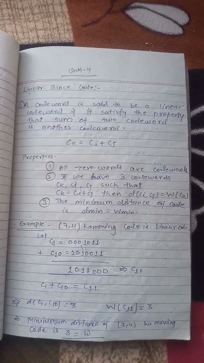 Linear Block Code With Example Youtube