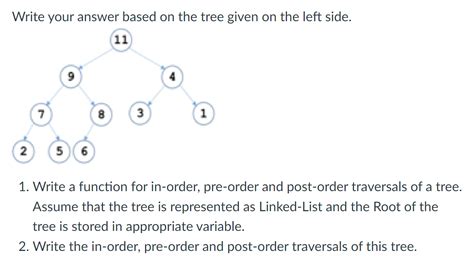 Solved Write Your Answer Based On The Tree Given On The Left Chegg