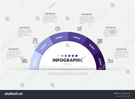 Vector Infographic Semi Circle Template Diagrame Stock Vector Royalty
