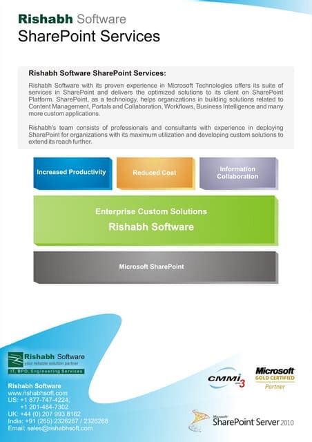 Sharepoint Capabilities Document Rishabh Software Pdf