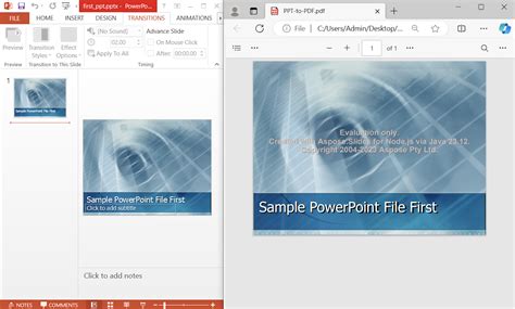 Nodejs で Powerpoint を Pdf に変換する