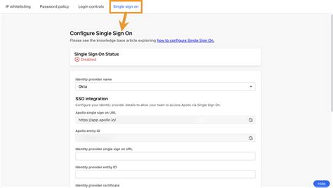 Configure Advanced Security Protocols On Apollo Apollo