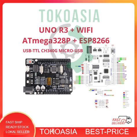 Jual Uno Wifi R3 Atmega328p Esp8266 32mb Usb Ttl Ch340g Development