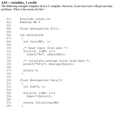 solved a6 variables 1 credit the following information