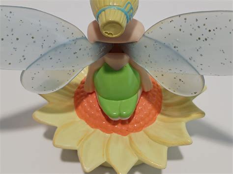 Decopac Disney Tinkerbell On Flower Rolling Toy ~ Wings Flap ~ Cake Topper Toy Ebay