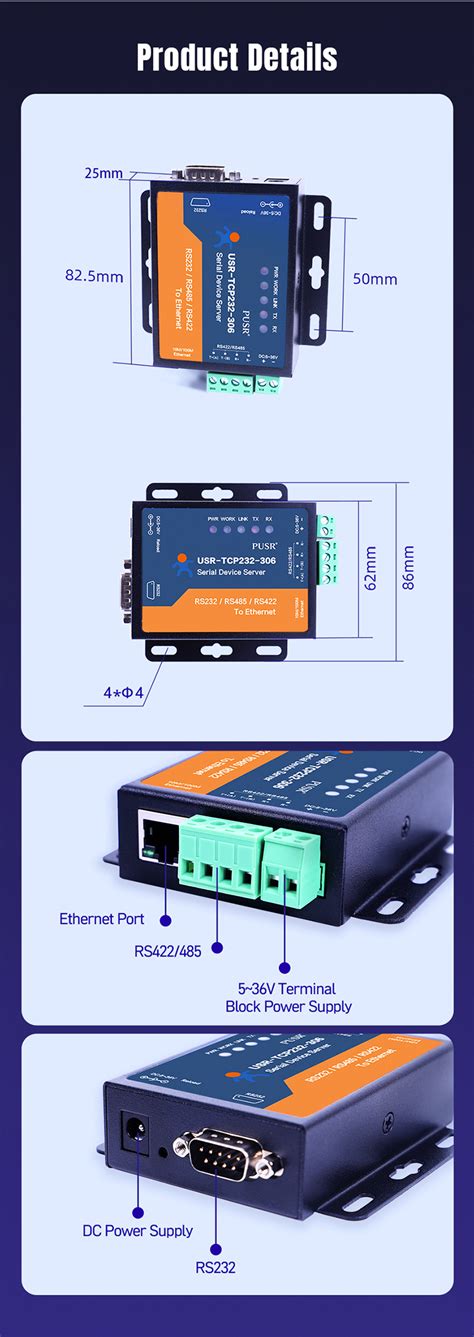 Usr Tcp232 306 Low Cost Rs232 Rs485 Rs422 To Ethernet Tcp Ip Modbus Gateway Serial To Ethernet