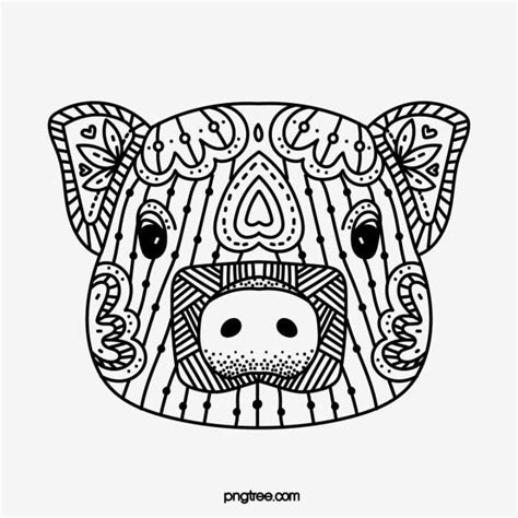 손으로 그린 선 돼지 그림 젠 탱글 손풍격 선 Png 및 벡터 에 대한 무료 다운로드 손 그리는 법 돼지 그림 그래픽 디자인 템플릿