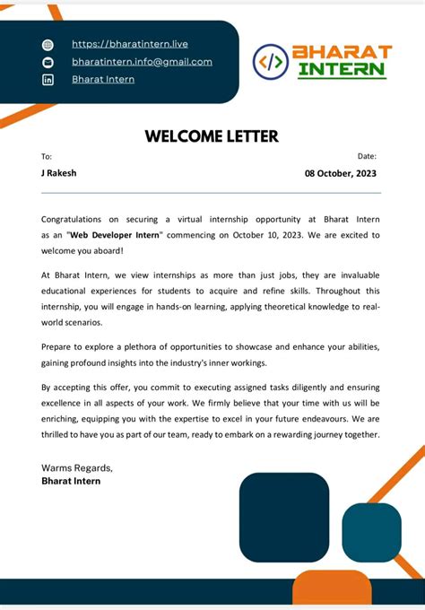 Rakesh Jogu On Linkedin Webdevelopment Bharatintern Intern