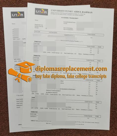 Where Can I Purchase A Fake Utar Transcript Of Academic Records