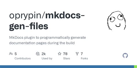 Github Oprypinmkdocs Gen Files Mkdocs Plugin To Programmatically