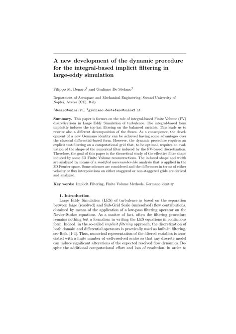 Pdf A New Development Of The Dynamic Procedure For The Integral Based