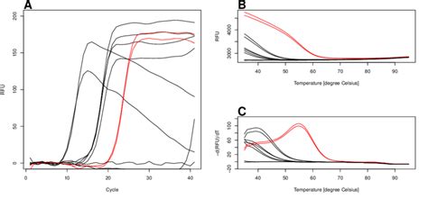 amplification curve plots and melting curve plots a the raw