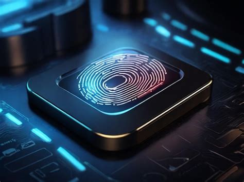 Fingerprint Biometric Authentication Button Premium Ai Generated Image