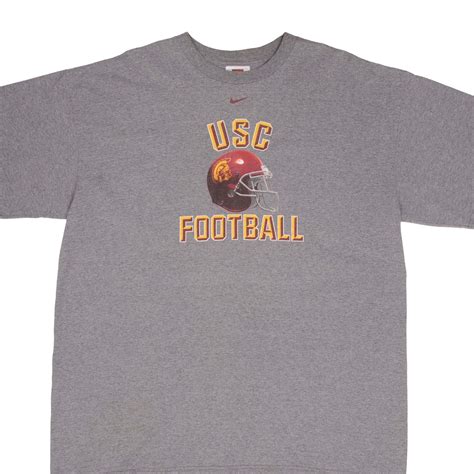 Vintage Usc Trojans Football Nike Center Swoosh Gray Tee Shirt 2000s S