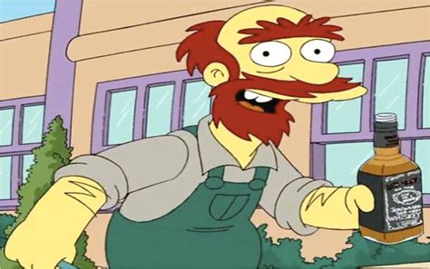 Groundskeeper Willie And A Bottle Of Jack By Hotandbothered On Deviantart