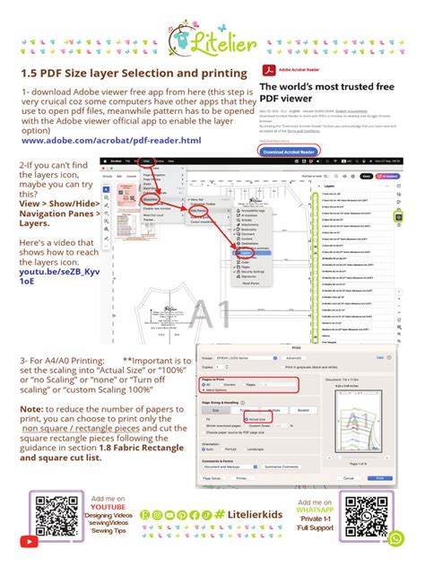 pdf size layer selection and printing pdf