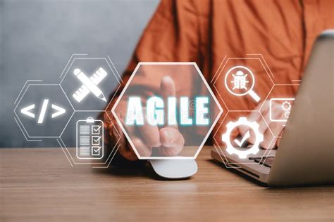Agile Development Methodology Concept Business Person Hand Using