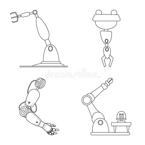 Vector Design Of Robot And Factory Icon Collection Of Robot And Space Stock Vector Illustration