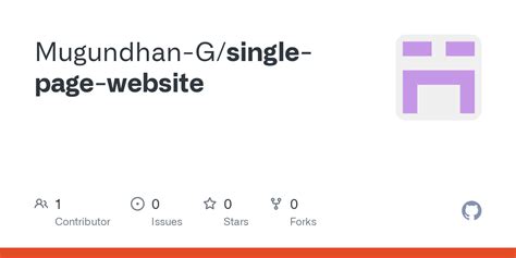 Github Mugundhan Gsingle Page Website
