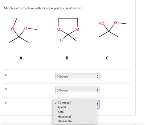 solved match each structure with its appropriate