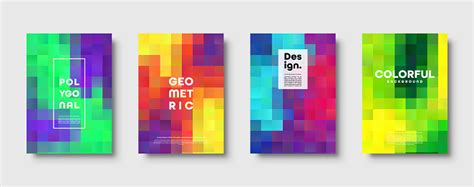 사각형과 다각형 추상적 배경 다채로운 그라데이션 디자인 낮은 폴리 기하학적 사각형 모양 현대 배너 벡터 일러스트레이션 3차원