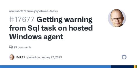 getting warning from sql task on hosted windows agent · issue 17677