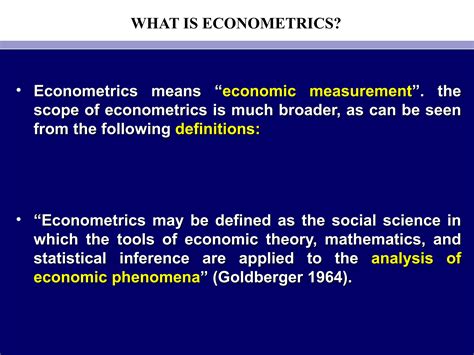 Econometrics Lecture 1st Ppt