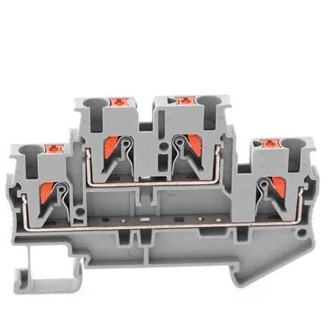 Double Layer Push In Wire Connector Feed Through DIN Rail Terminal Blocks Terminal Block And