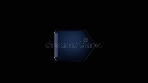 3d Rendering Glass Symbol Of Interface Isolated On Black With Reflection Stock Illustration